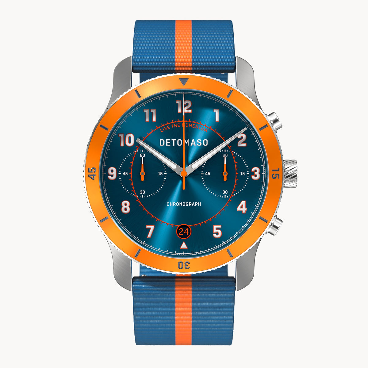 VENTURE CHRONO BLUE ORANGE Ocean Plastic Blue Orange Woven – DETOMASO ...