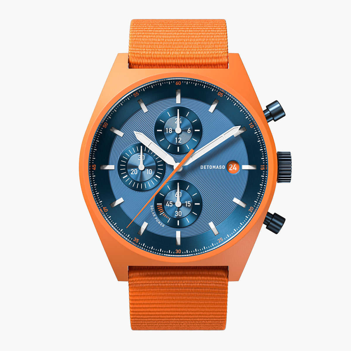 D10 CHRONO SOLAR ORANGE BLUE Ocean Plastic Orange Woven – DETOMASO ...